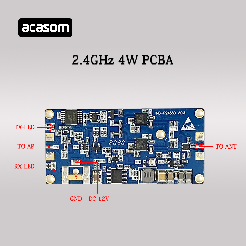 2.4GHz 4W Wifi Wireless Broadband Signal Booster PCBA