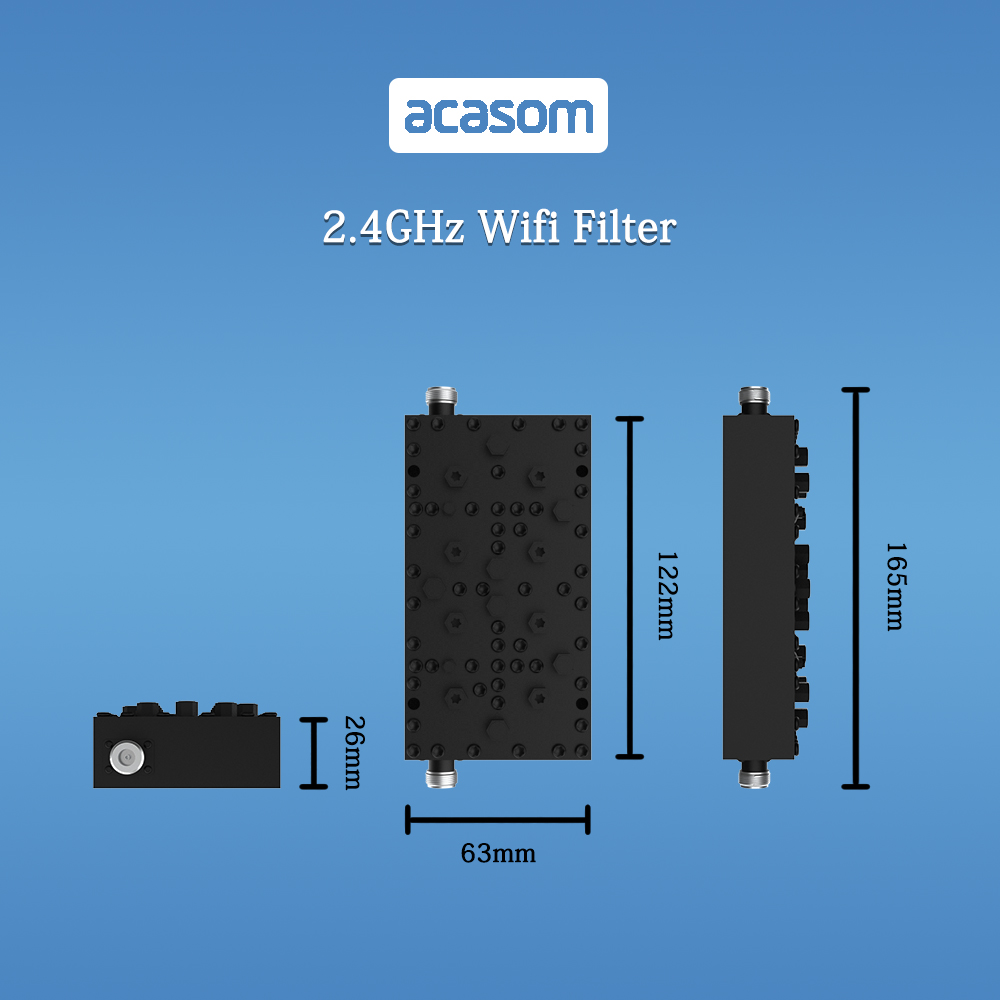 2.4GHz Indoor Bandpass 20MHz channel1 2402MHz to 2422MHz Cavity Filter