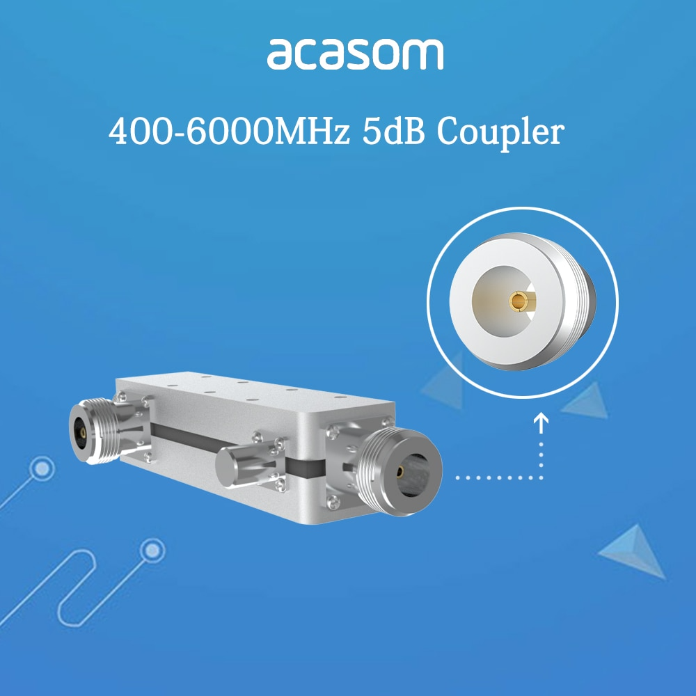 Wideband 5dB Directional Coupler From 400MHz to 6000MHz Rated to 20 Wa