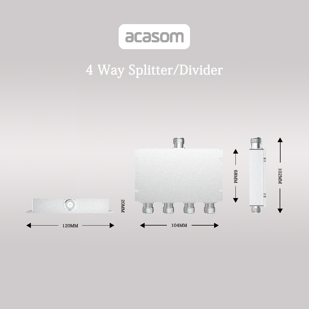 600MHz-6000MHz 4 Way Microstrip Line Splitter High Power Divider